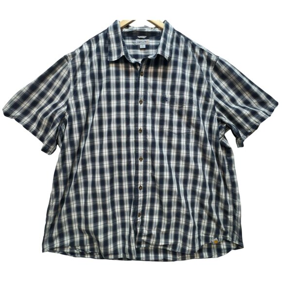 Carhartt | Shirts | Carhartt Men Work Button Up Shirt 4xl Blue Plaid ...